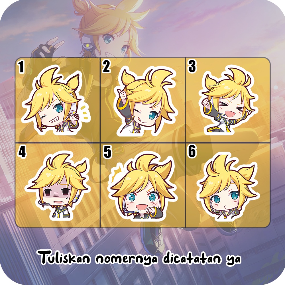 Jual Stiker Glossy Len Kagamine Project Sekai, Stiker Anime Game ...