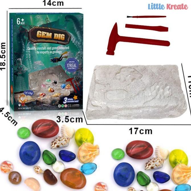 Jual Termurah Gem Dig Treasure Hunter / Excavation Dig Kit / Mainan ...