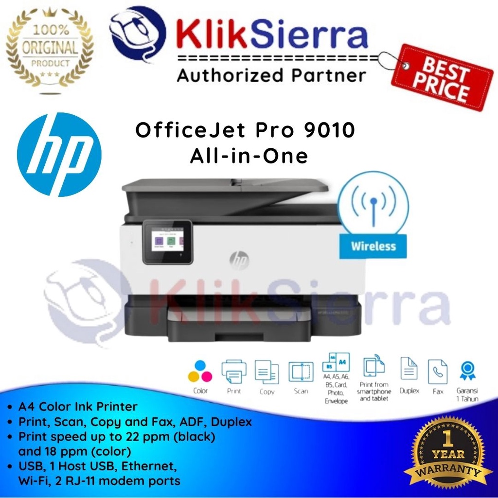Jual HP OJ Pro 9010 Printer AIO Print Scan Copy Fax Wireless Officejet 9010 | Shopee Indonesia