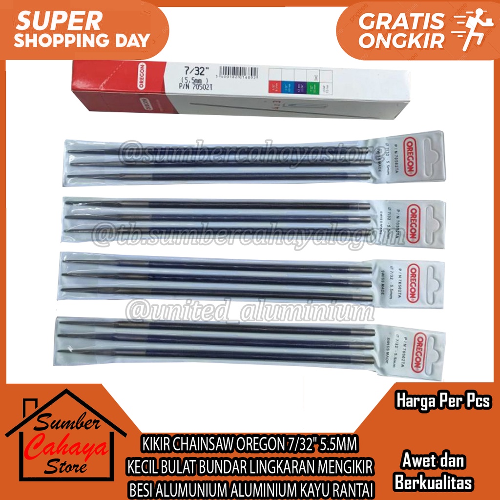 Jual KIKIR CHAINSAW OREGON 7/32" 5.5MM KECIL BULAT BUNDAR LINGKARAN ...