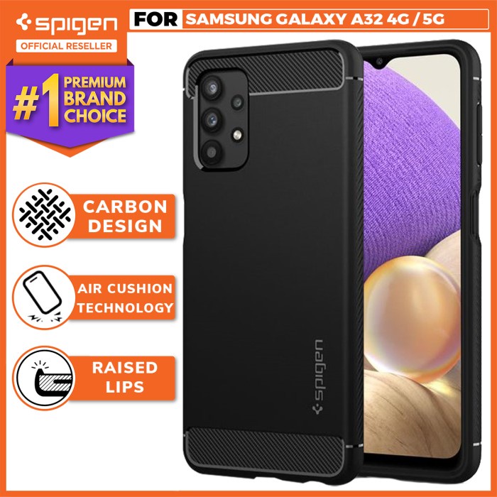 Jual Original Case Samsung Galaxy A32 4G / 5G Spigen Rugged Armor Carbon Casing - A32 4G ...