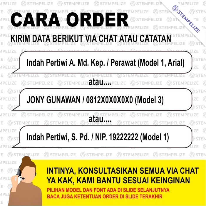 Jual STEMPEL NAMA CUSTOM | PERAWAT | DOKTER | JABATAN | NIP | NOMOR HP ...