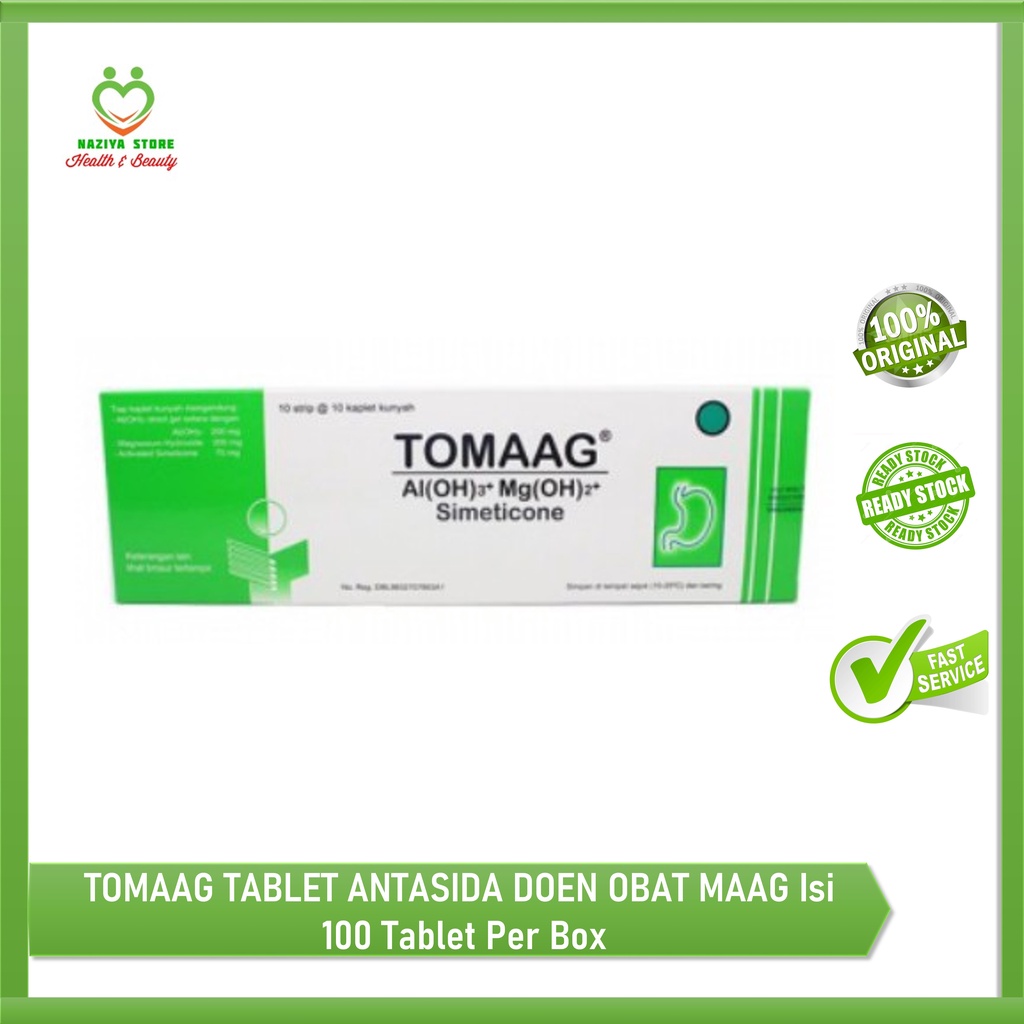 Jual TOMAAG TABLET ANTASIDA DOEN OBAT MAAG Isi 100 Tablet Per Box ...