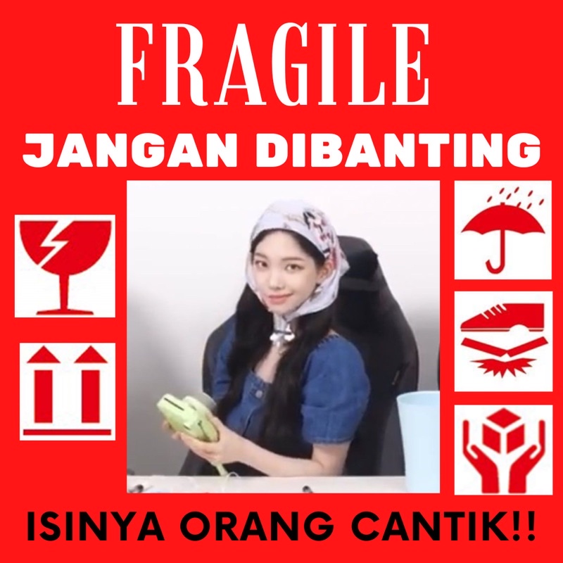 Jual STICKER LABEL FRAGILE KPOP PAKET KOREA LUCU AESPA SM KARINA YOO ...