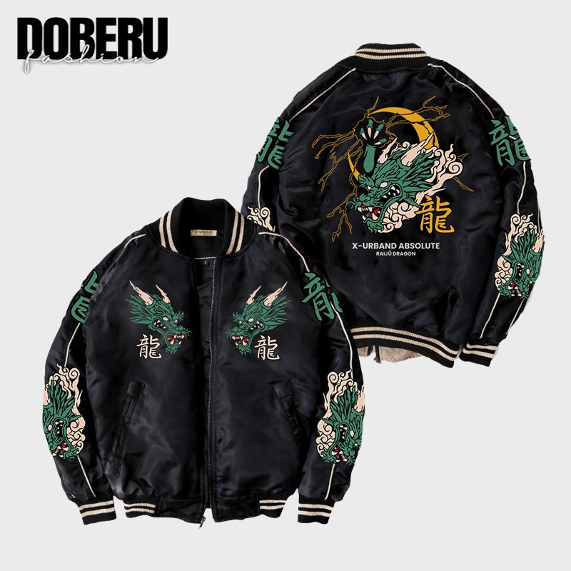 Jual Jaket Sukajan Raiju Dragon Inazuma Japan Full Bordir Naga Shenron ...