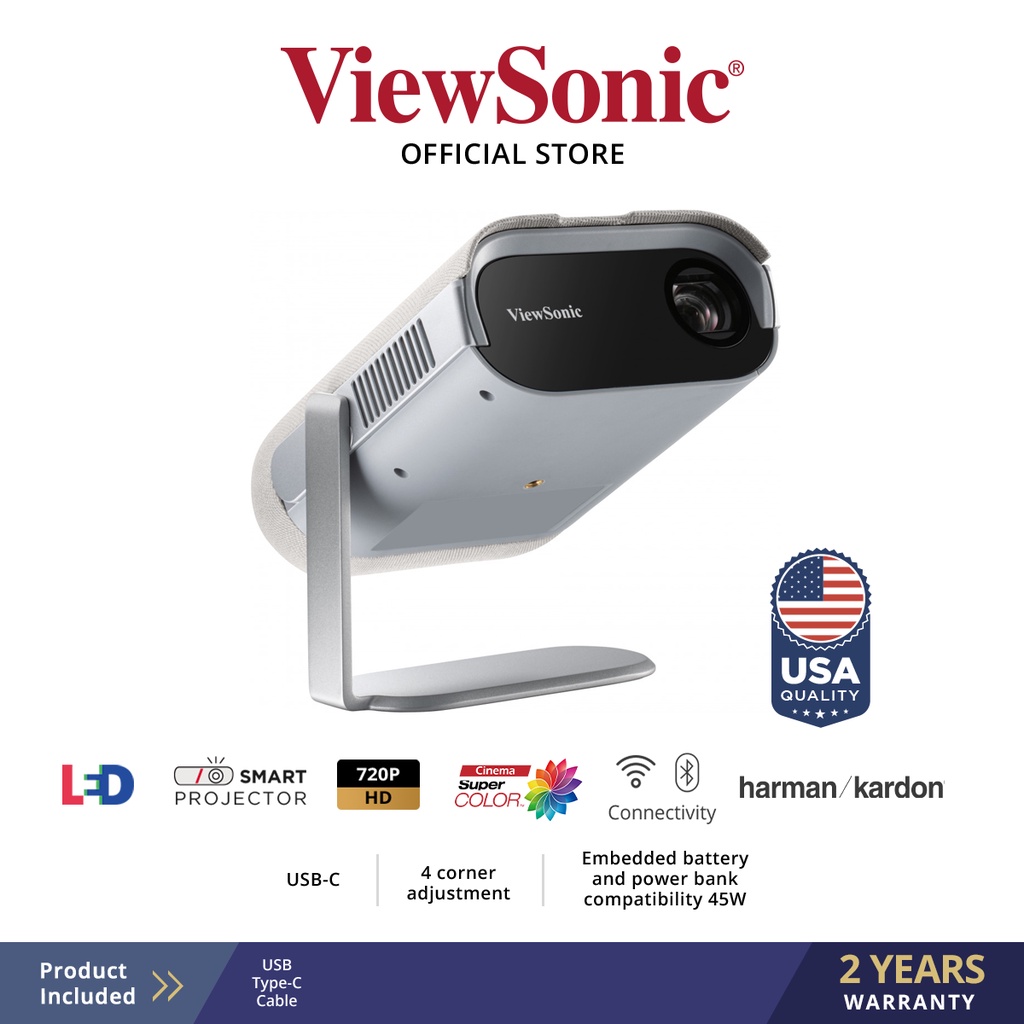 Jual ViewSonic M1 Pro Smart LED Ultimate Portable Projector | Shopee ...