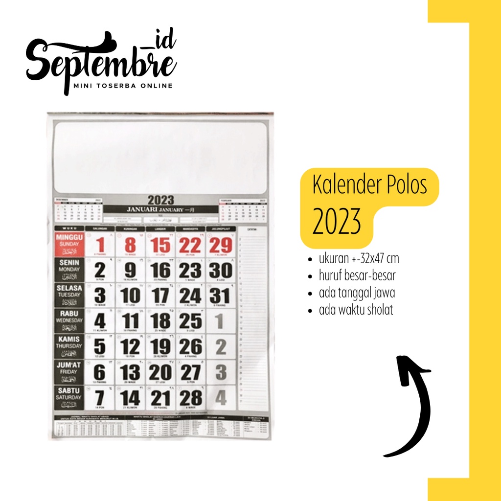 Jual Kalender Dinding 2023 Kalender 2023 Kalender Polos Kalender Besar ...