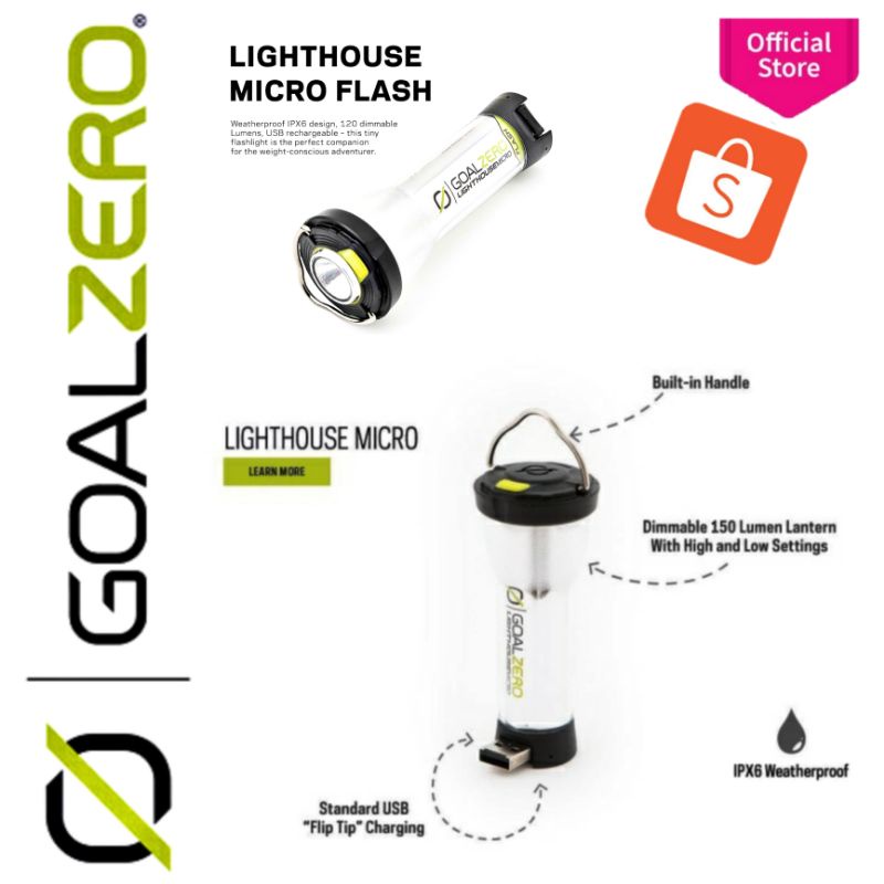 Jual Goal Zero Lighthouse Micro Flash USB Rechargeable Lantern original senter lmpu tenda ...