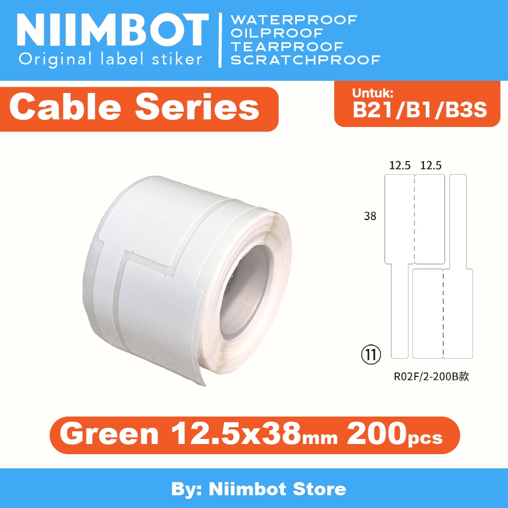 Jual Thermal Cable Label Sticker Niimbot B21 B1 B3S Refill Label - Kabel | Shopee Indonesia