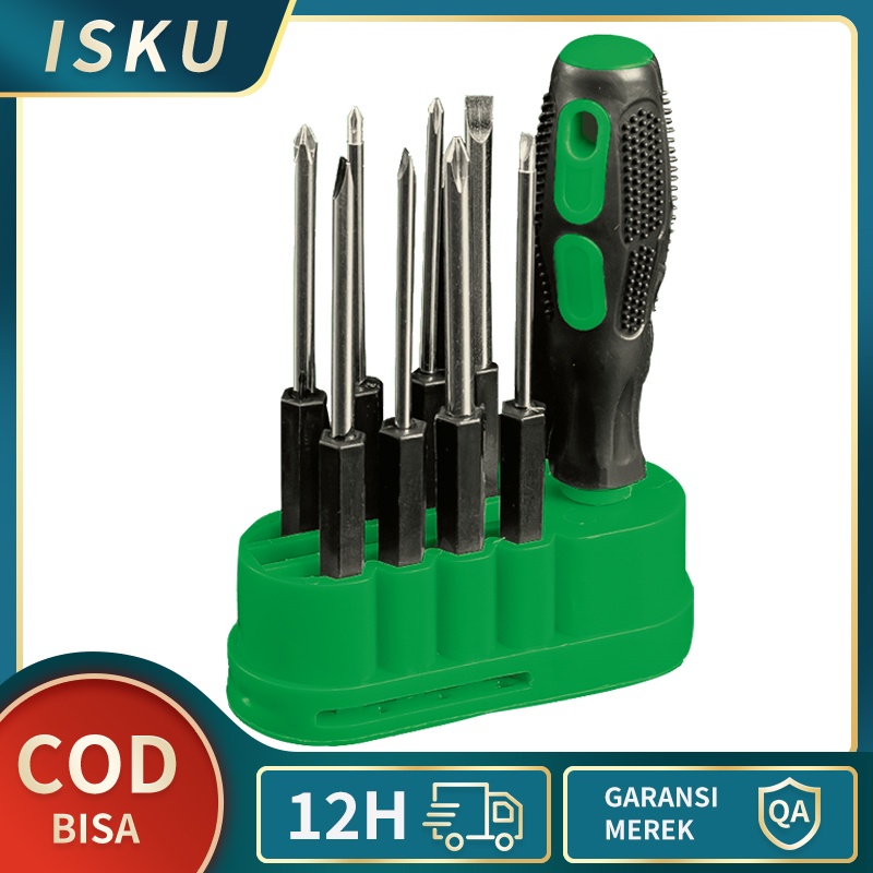 Jual ISKU Obeng Set kunci shock set 10in1 Multifunction Screwdriver ...