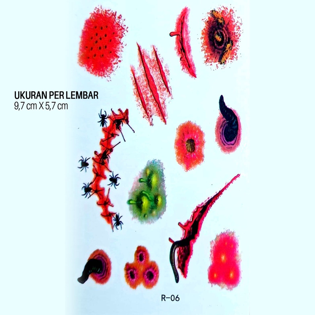 Jual Tatto tattoo luka lebam temporer temporary wanita pria dada jari ...