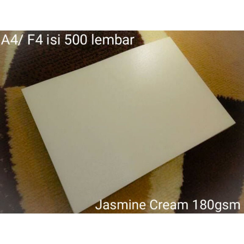Jual Kertas Jasmine Cream 180gsm A4 Folio isi 500 Lembar | Shopee Indonesia