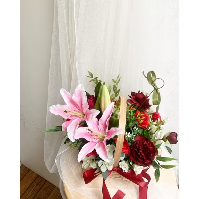 Jual FLOWER BASKET BUNGA BUKET ARTIFICIAL PAPER FLOWER AESTHETIC ...