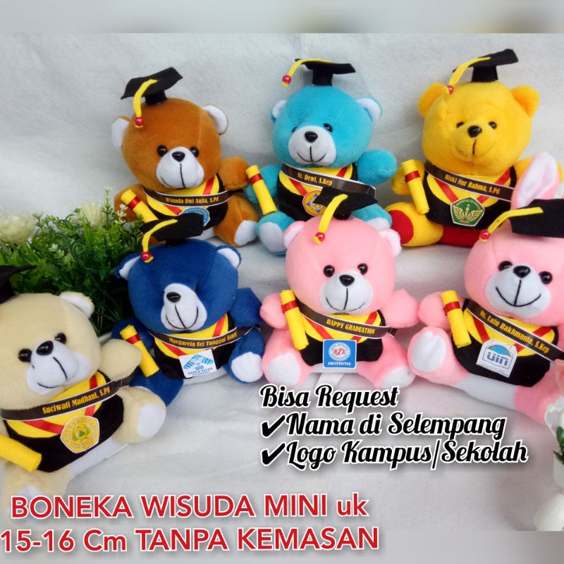 Jual FREE SELEMPANG LOGO, BONEKA WISUDA MINI uk ±15-16 Cm,Selempang ...