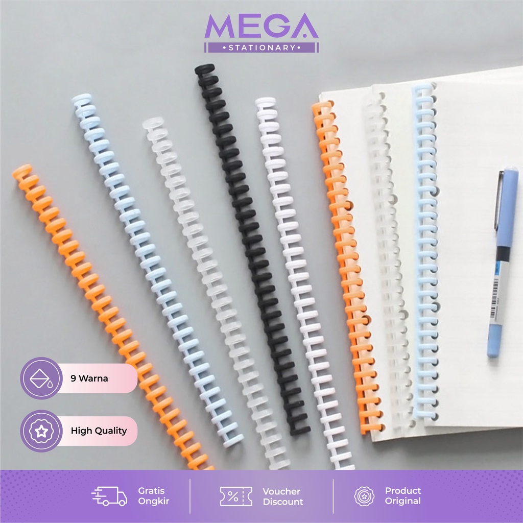 Jual DIY Plastik Binder Binding Strip - Ring Binder Costum Warna Pastel ...