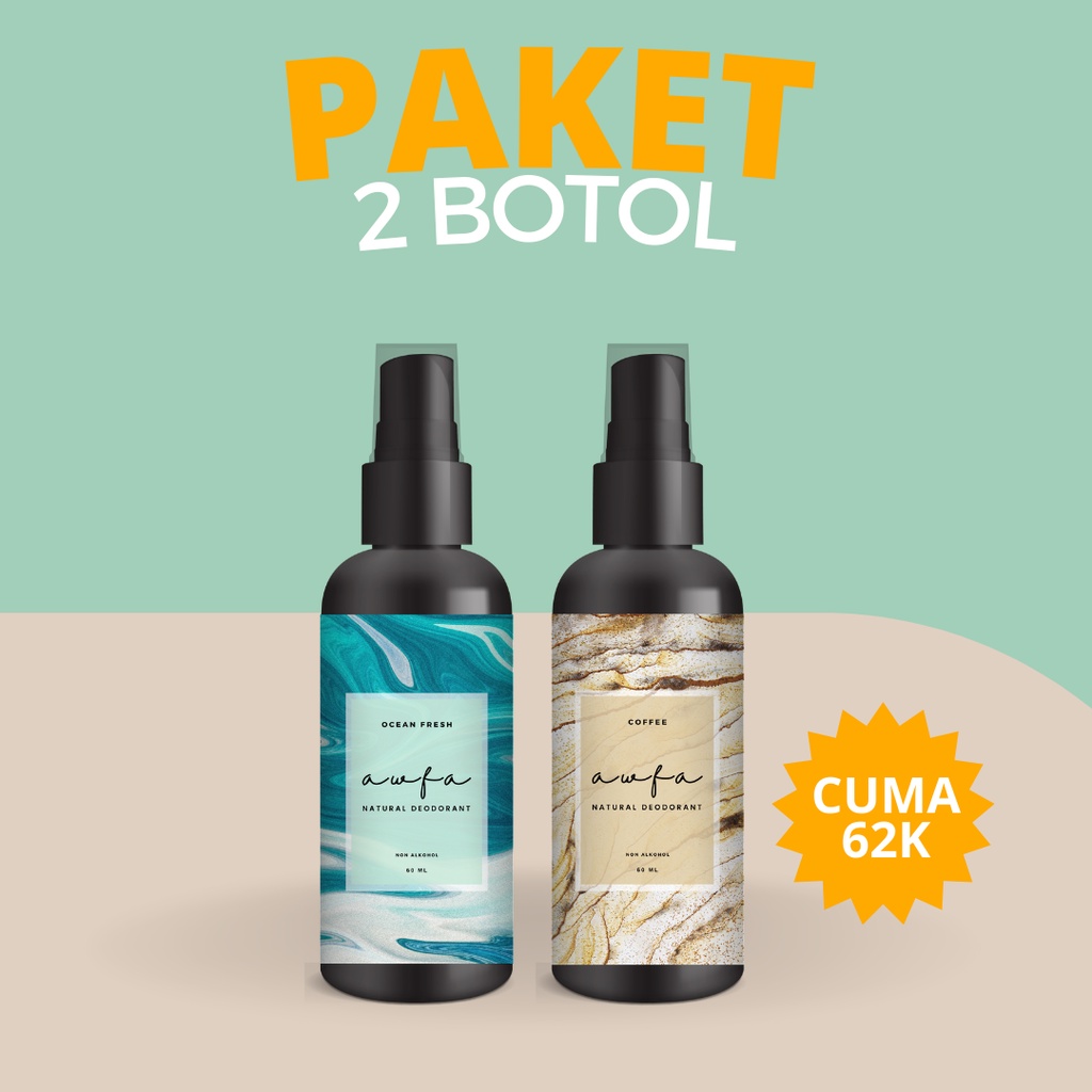 Jual Paket 2 Botol - Awfa Natural Deodorant Spray Tawas Alami Anti ...