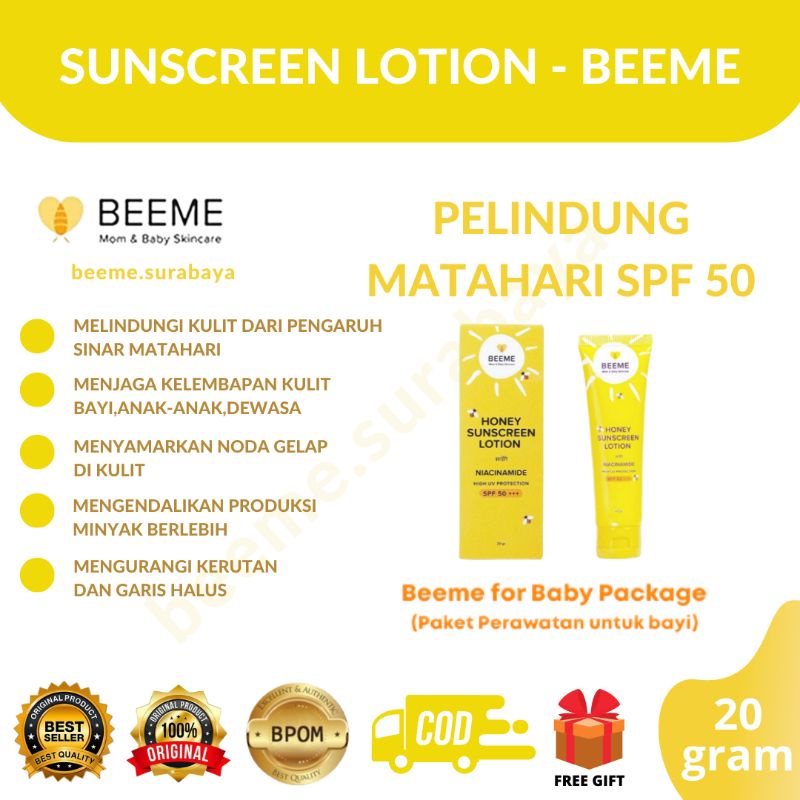 Jual BEEME HONEY SUNSCREEN LOTION WITH NIACINAMIDE SPF 50 | Shopee ...