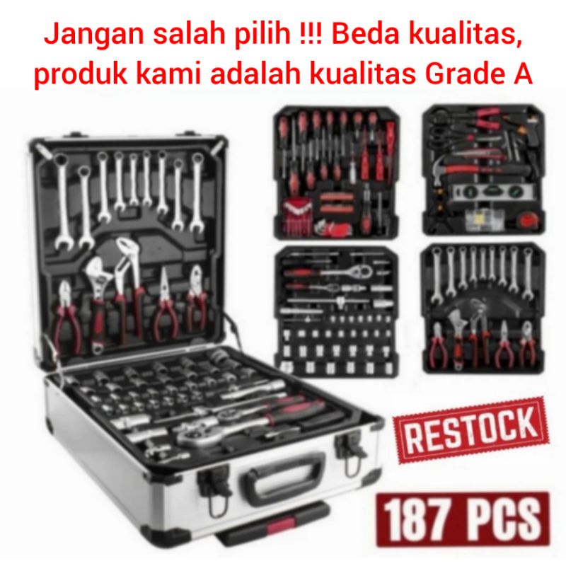 Jual Tool set / Tool Kit 187 pcs Koper dengan Perkakas Set Lengkap ...