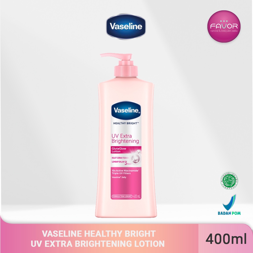 Jual Vaseline Healthy Bright UV Extra Brightening Lotion 400 ml | Shopee Indonesia