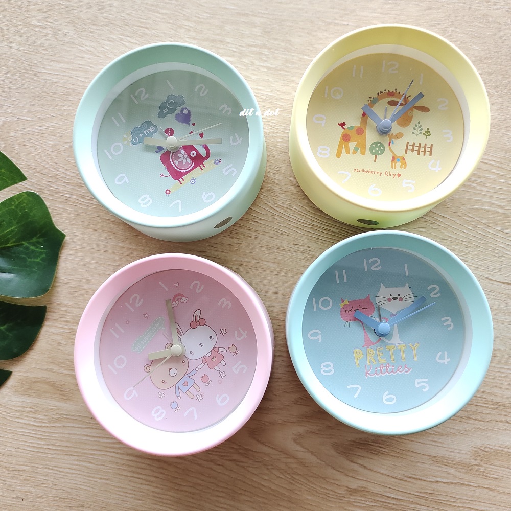 Jual Jam Motif Animal Warna Warni Anak Lucu Jam Meja Karakter Kawai Jam ...