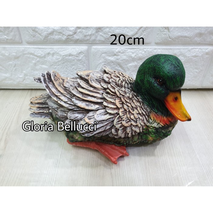 Jual patung pajangan bebek mandarin besar hijau | Shopee Indonesia