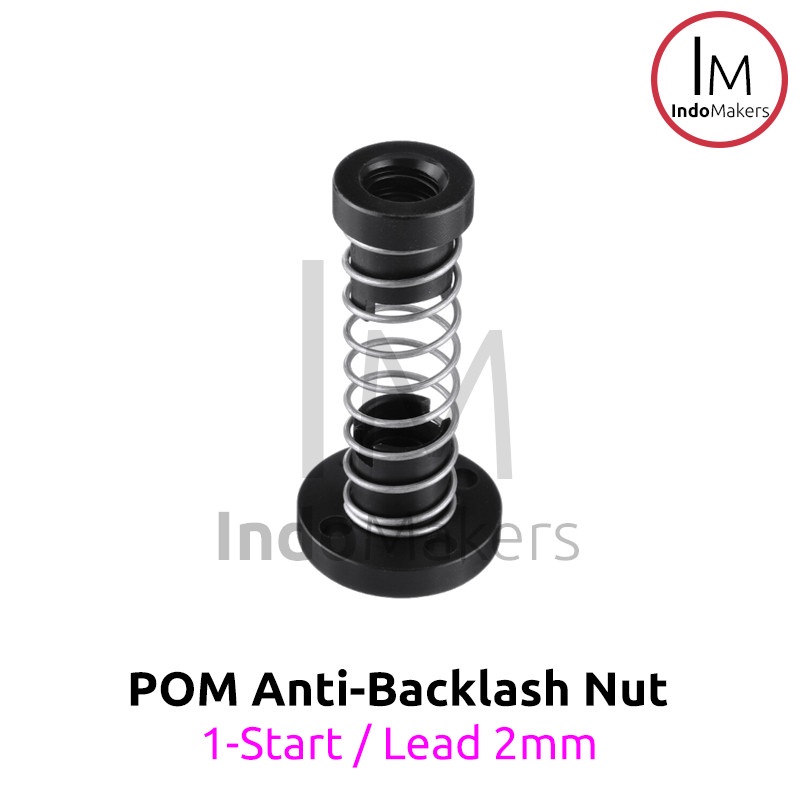 Jual POM Leadscrew 8mm Start 1 Lead 2mm Anti Backlash Spring Nut ...
