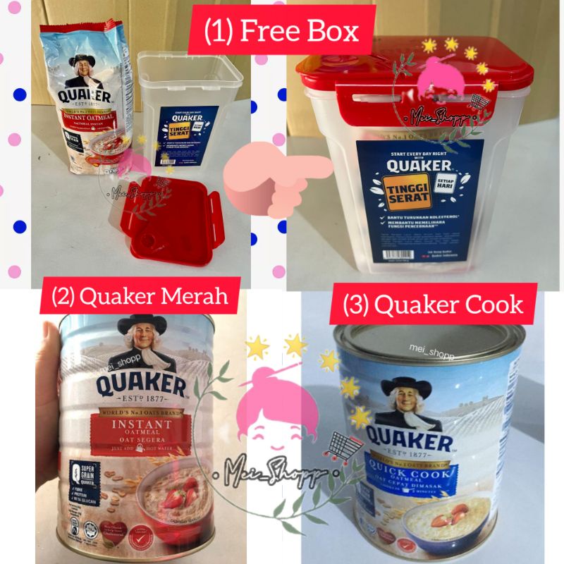Jual 3 JENIS QUAKER OATMEAL INSTANT 800 gram KALENG MALAYSIA IMPORT ...
