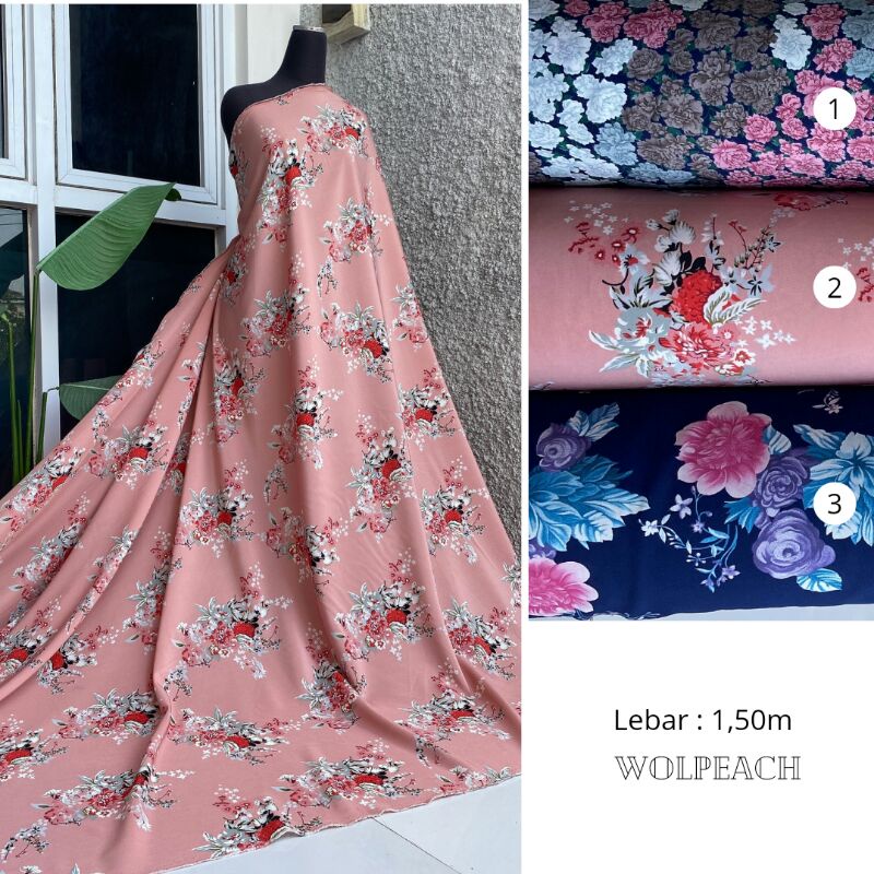 Jual KAIN WOLPEAC MOTIF BUNGA PREMIUM | Shopee Indonesia