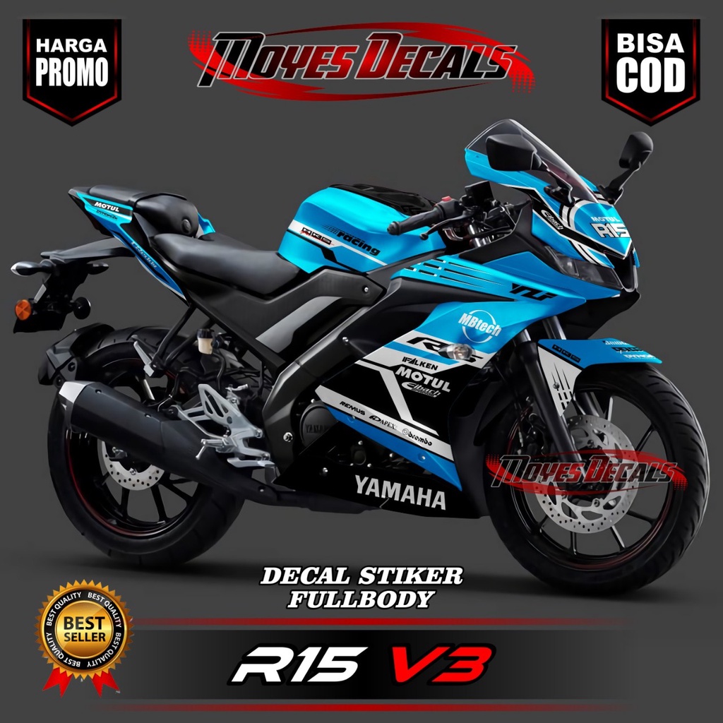 Jual Decal R15 V3 Stiker R15 V3 New Decal Motor r15 v3 Decal Yamaha R15 ...