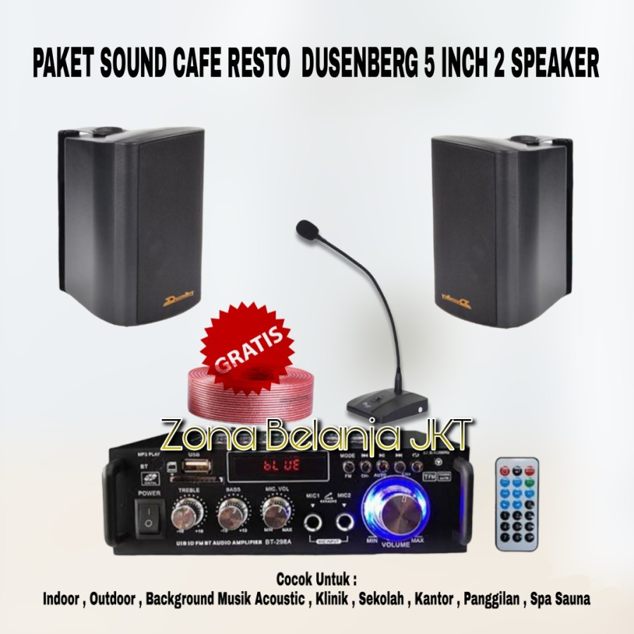Jual PAKET SOUND SYSTEM CAFE RESTO SPEAKER DUSENBERG 5 INCH 2 SPEAKER ...