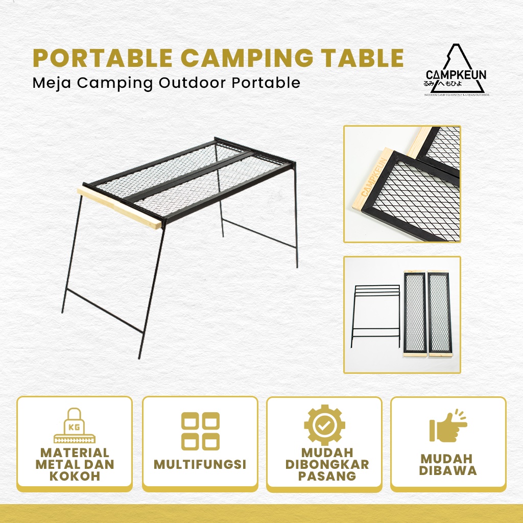 Jual Meja camping outdoor portable rak pajangan Campkeun Ready stock ...