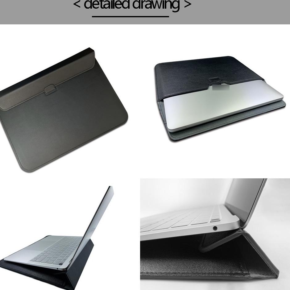Jual Rekomendasi Laptop Leather Sleeve Case bag + Stand For Any Laptop ...