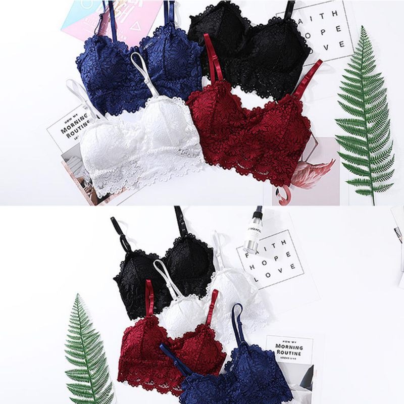 Jual Pakaian Dalam Wanita Bra Renda Bralette Lace / Bra Crop Top Sport ...