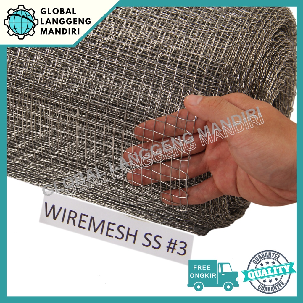 Jual WIRE MESH 3 STAINLESS (304) UK 1MX1M / WIREMESH #3 AYAKAN SS 304 | Shopee Indonesia