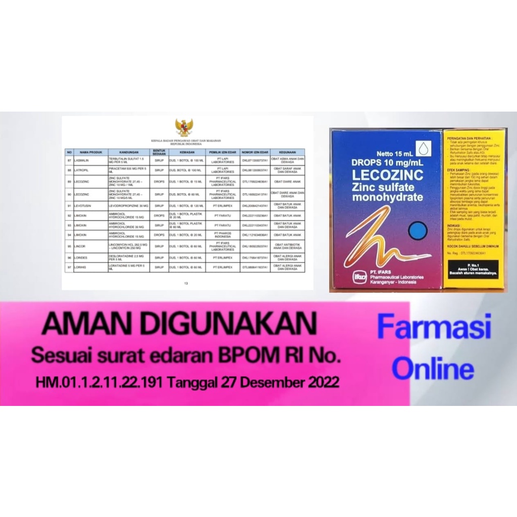 Jual Lecozinc Lecozink Zink Zinc Drop 15 ml | Shopee Indonesia