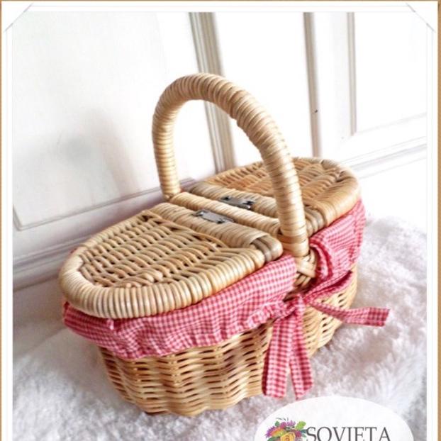Jual BJB-661 SHABBY CHIC - KERANJANG PIKNIK ROTAN RATTAN PICNIC BASKET ...
