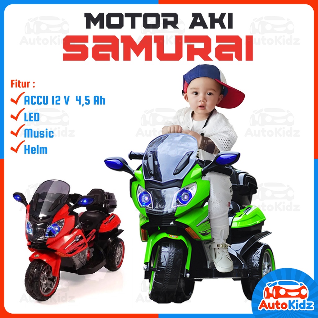 Jual Mainan Motor Aki Anak Ninja Samurai Motoran Besar AutoKidz ...