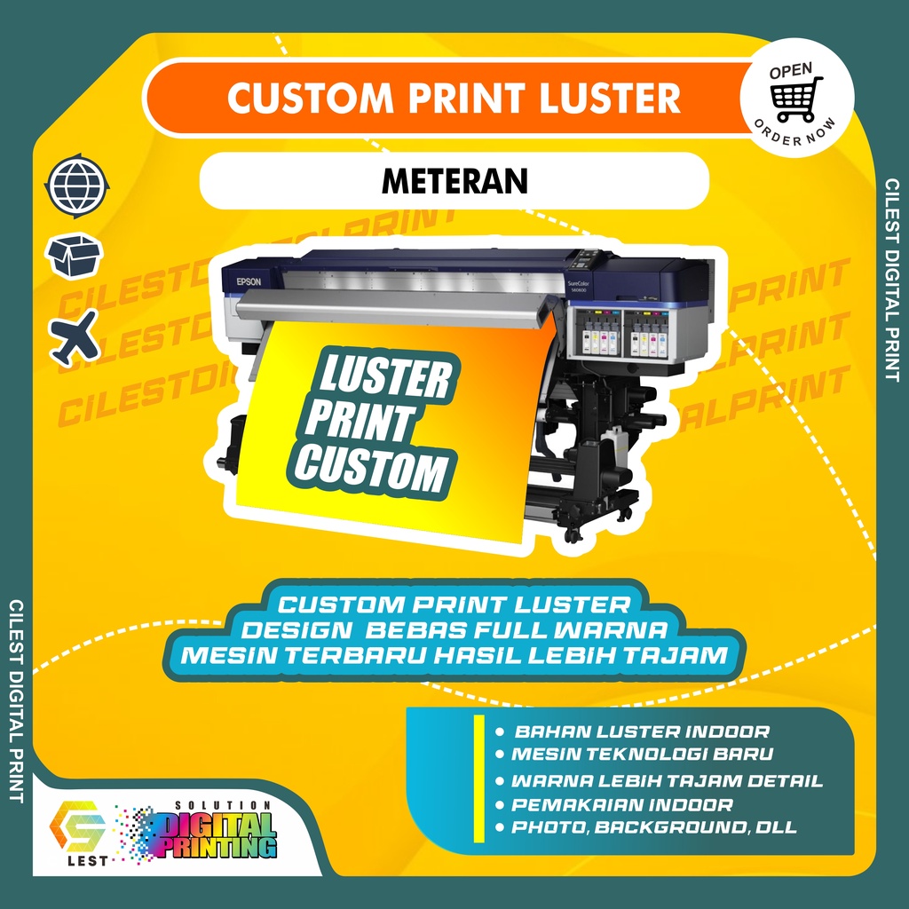 Jual COSTUM PRINT LUSTER METERAN FULL COLOR | Shopee Indonesia