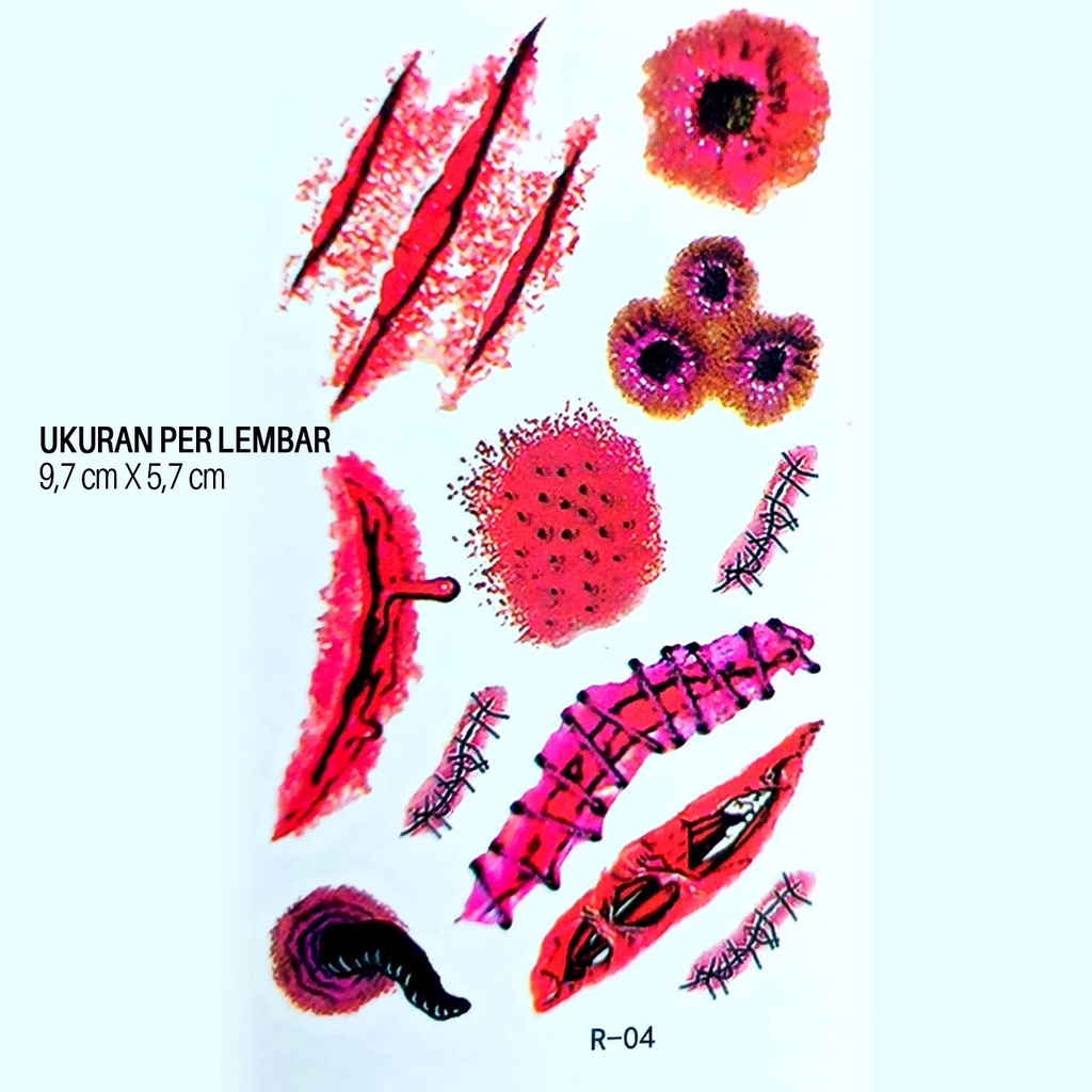 Jual Tatto tattoo luka lebam temporer temporary wanita pria dada jari ...