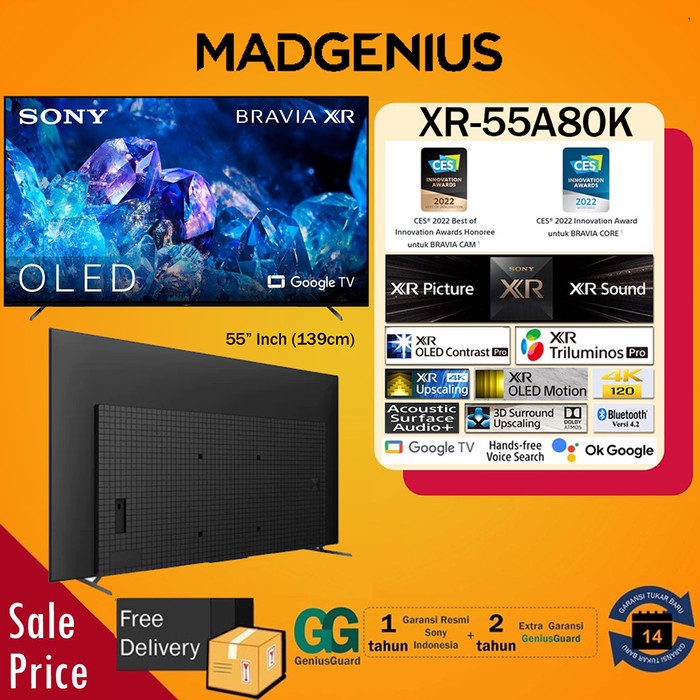Jual SONY XR-55A80K / XR 55A80K / A80K BRAVIA OLED 4K HDR Google TV-JAKARTA | Shopee Indonesia