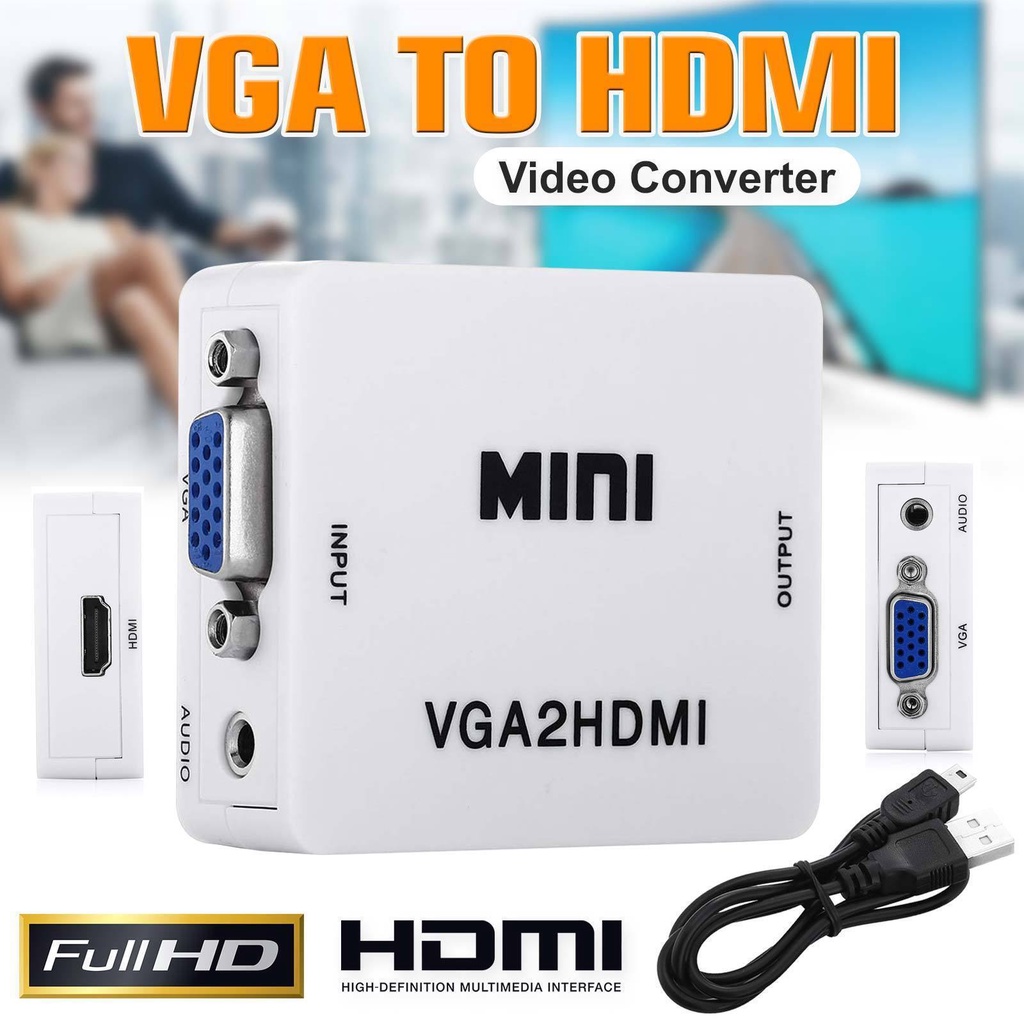 Jual Konverter Mini VGA2HDMI VGA to HDMI 1080p HD Audio Video Converter ...