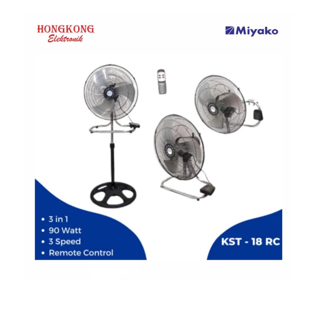 Jual Kipas Angin Listrik Miyako Industrial Fan 3in1 KST-18RC kipas ...