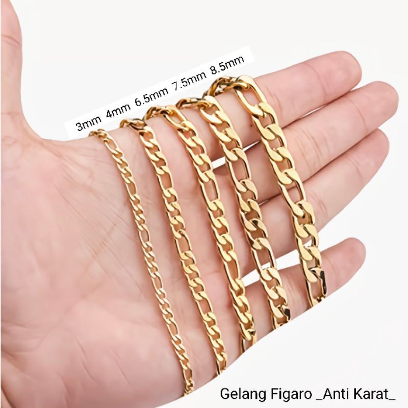 Jual Gelang Tangan / Kaki Titanium Stainless 316L Anti Karat Figaro ...