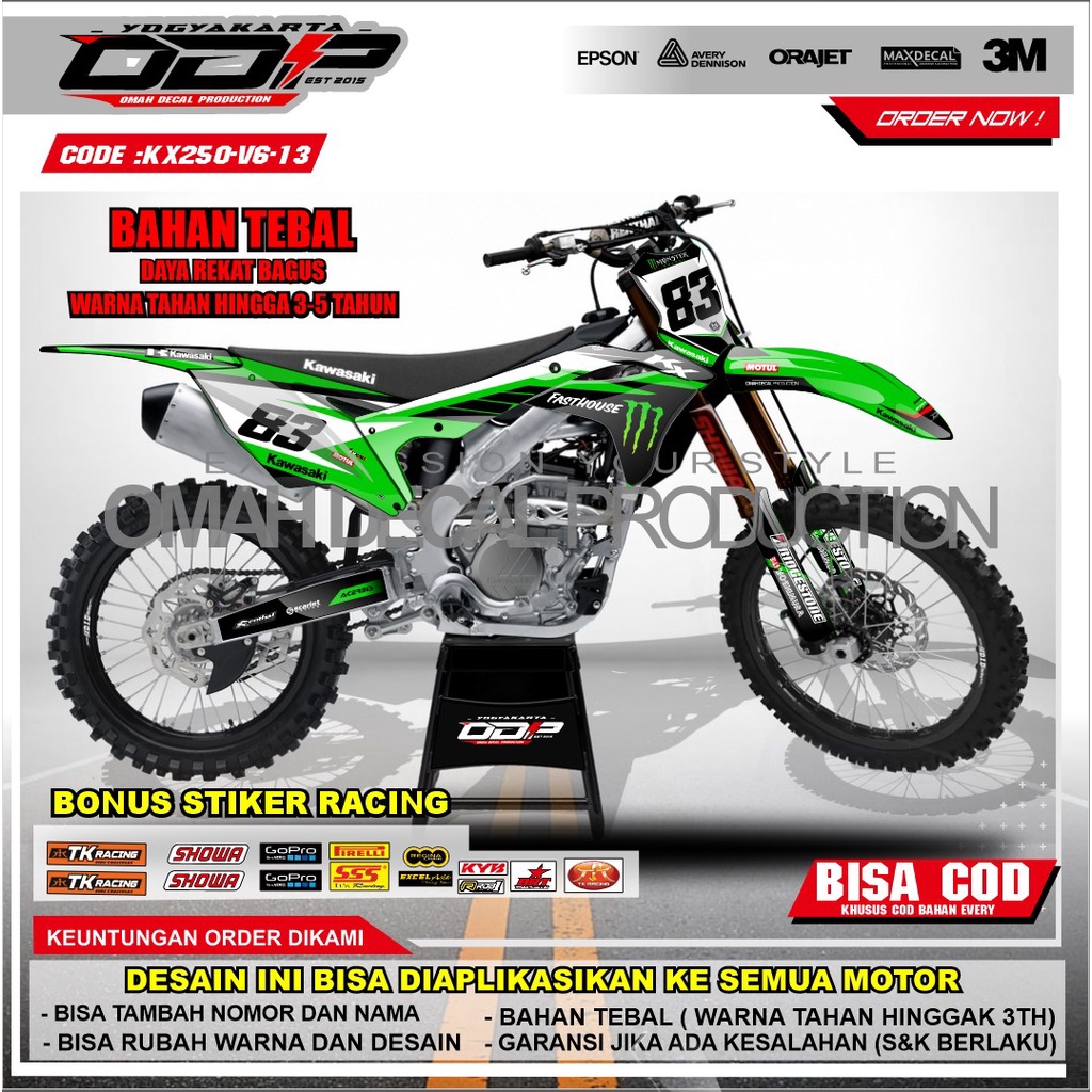 Jual DECAL KX 250 V6 2020 FULL BODY DEKAL BODY SET KX 250 2012 - 2017 ...