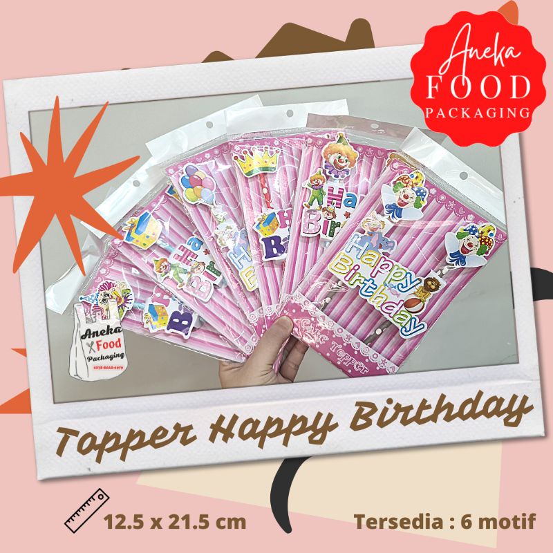 Jual Cake topper HBD kertas 2 tusukan ultah HAPPY BIRTHDAY/hiasan kue cake ulang tahun | Shopee ...