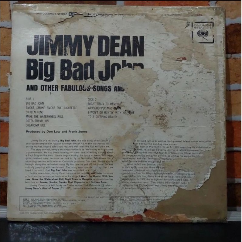 Jual Vinyl Piringan Hitam 12 inch Jimmy Dean Big Bad John | Shopee ...