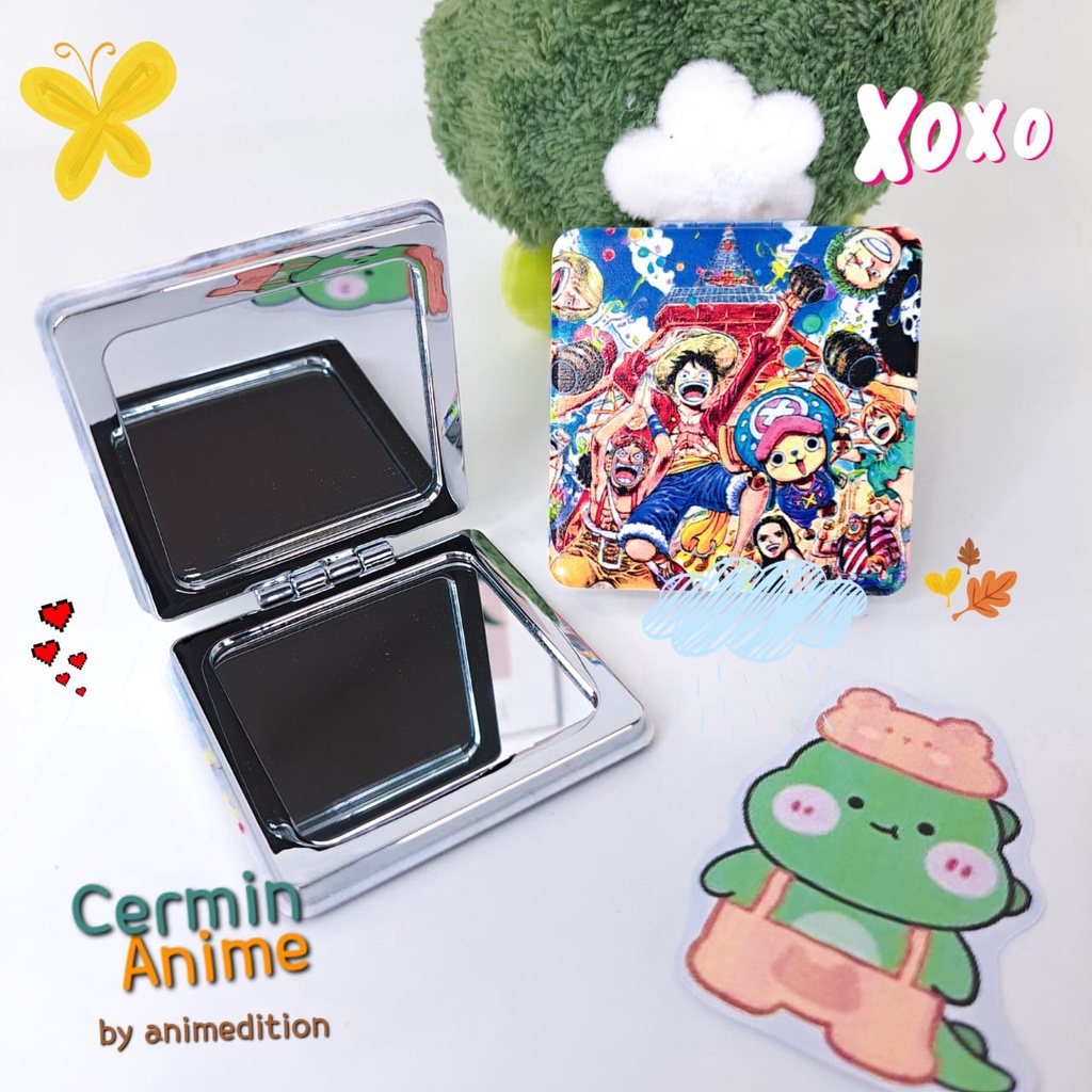 Jual Cermin Mini Lipat Anime 2 Sisi One Piece Doraemon Demon Slayer ...