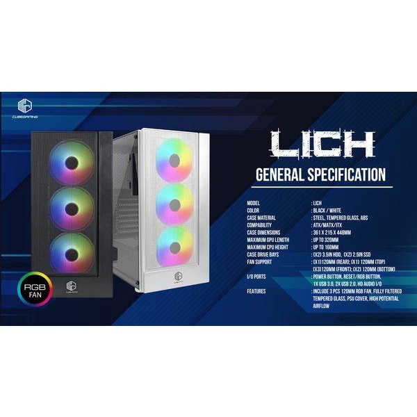 Jual Casing Komputer Gaming Pc Case Cube Gaming Lich Tempered Glass ...