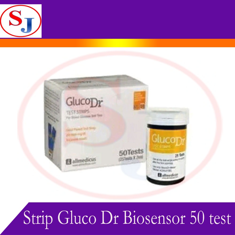 Jual Strip Gluco Dr Biosensor / Strip GlucoDr kode 8 isi 50 test strip ...