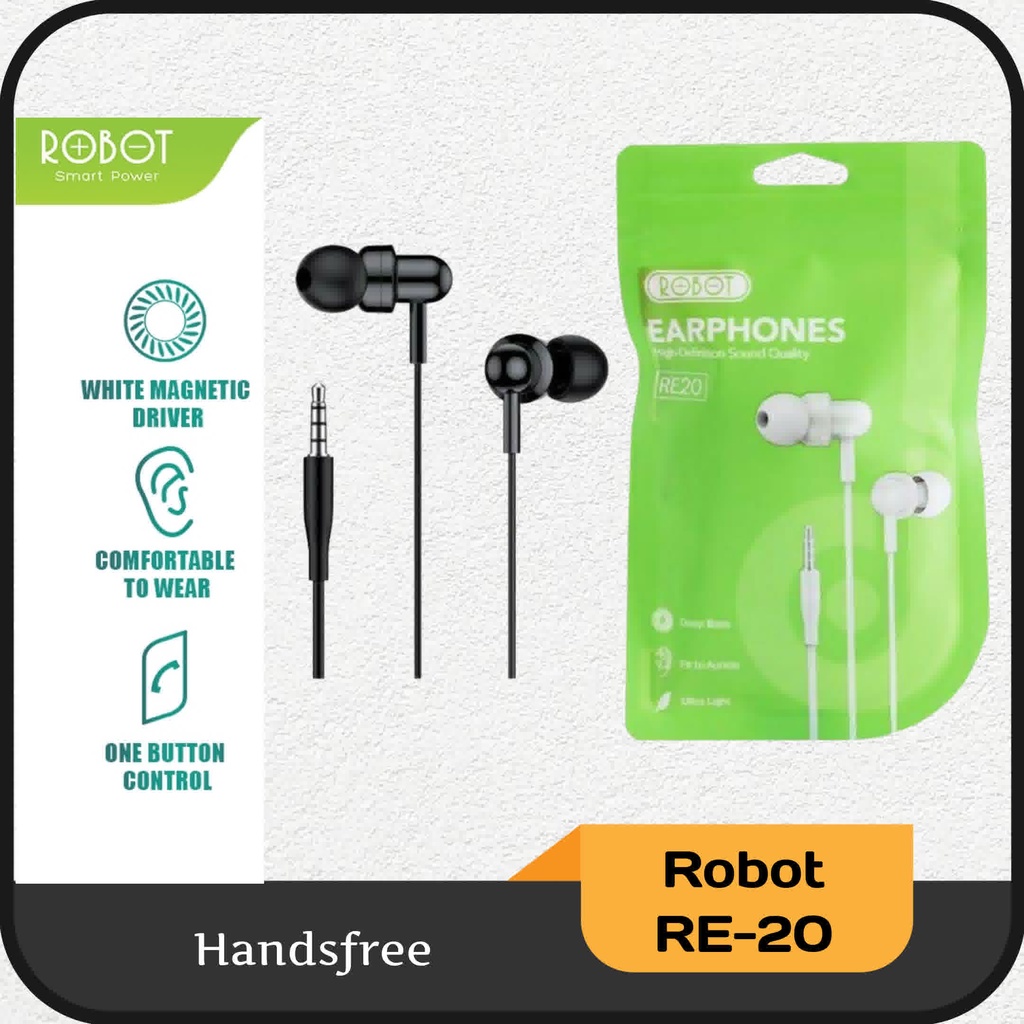 Jual Handsfree/Headset Robot RE20/RE50 Wired Earphone | Shopee Indonesia